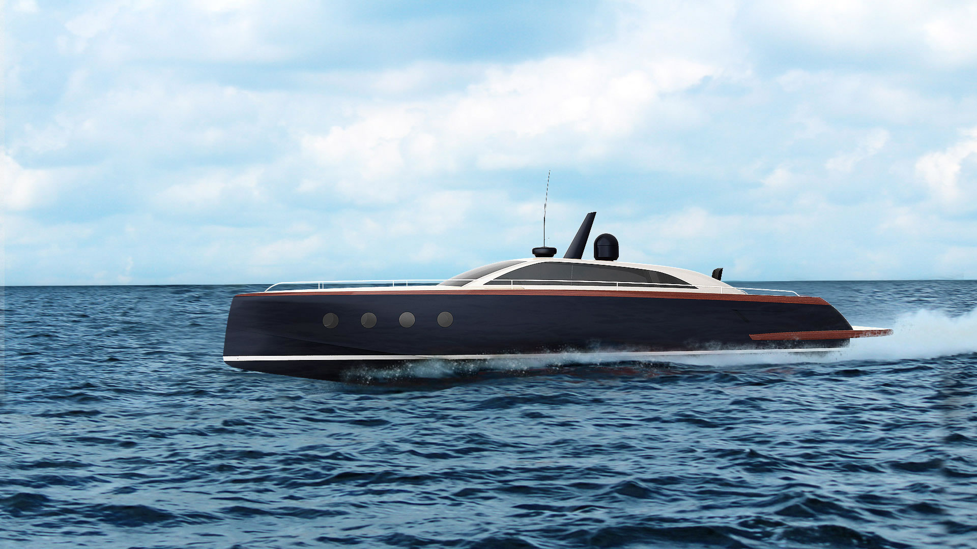 52 Fast Motor Yacht Design | German Frers Naval Engineering